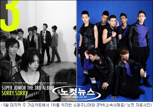 슈퍼주니어·2PM, 2NE1 꺾고 정상등극 - 노컷뉴스