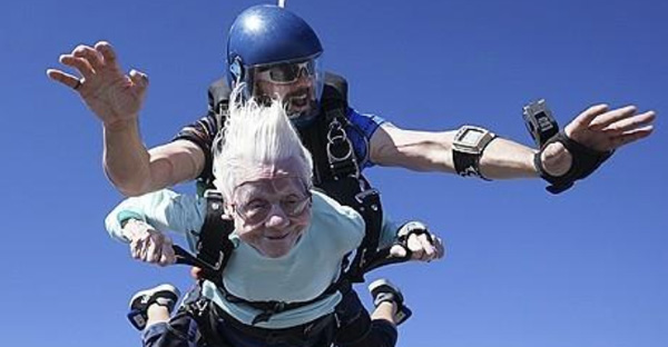 104 Year Old Woman Achieves Dream Of Skydiving And Becomes Worlds
